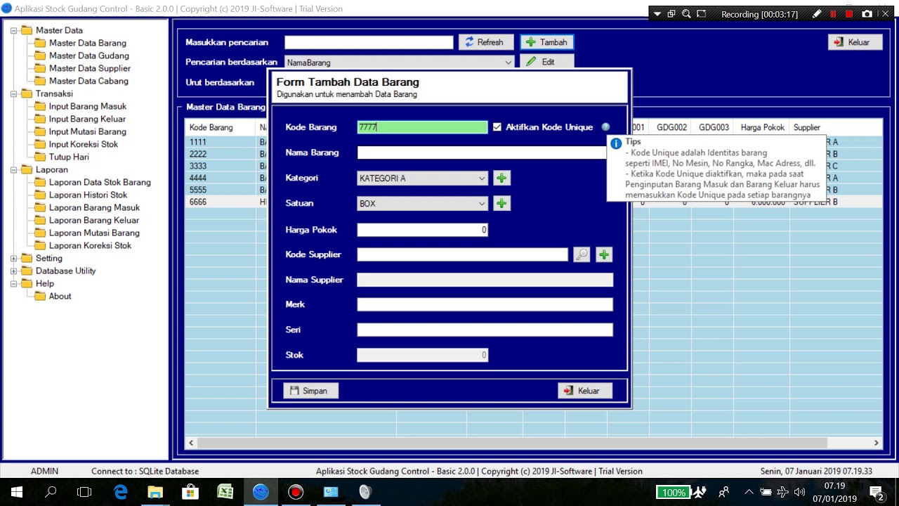 Aplikasi / software / program Penjualan Toko, Stok Gudang Multi Gudang ...