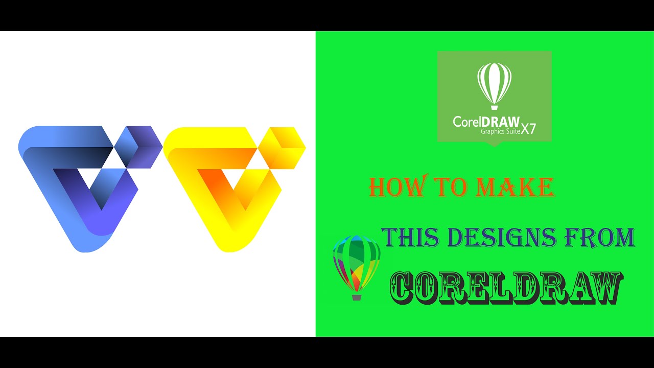 how to make this stunning V shape logo with coreldraw steep by step # ...