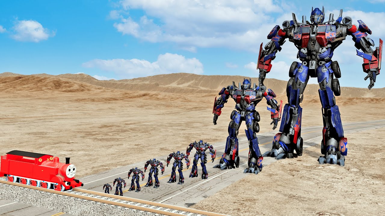 Transformer Optimus Prime vs Limousine Thomas Train | BeamNG.Drive ...
