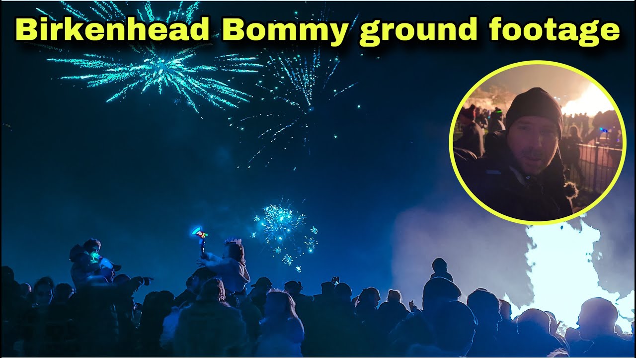 Birkenhead bonfire from the ground - YouTube