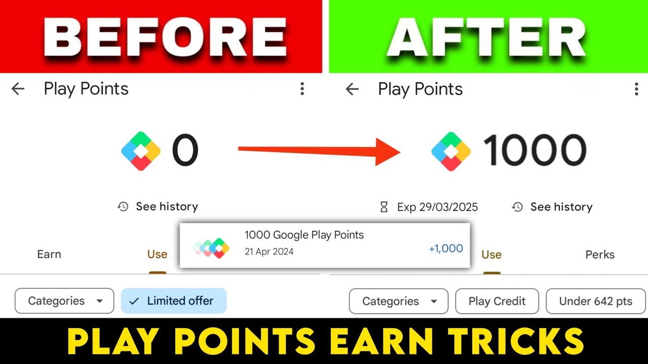 Google Play Points earn trick | How to get 1000 play points - YouTube