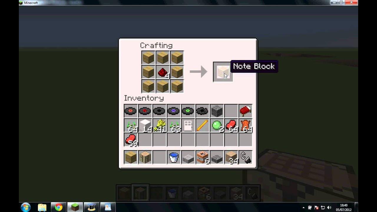 Minecraft : how to make a note block - YouTube