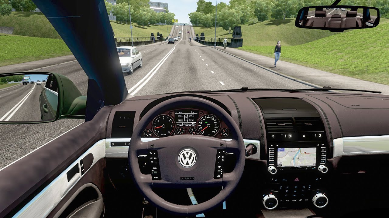 Volkswagen Touareg | City Car Driving [Steering Wheel] - Normal Driving ...