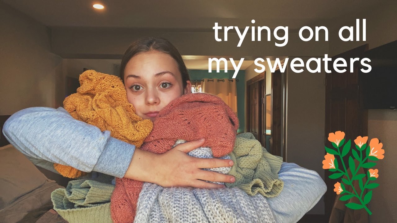 my sweater collection *try on* - YouTube