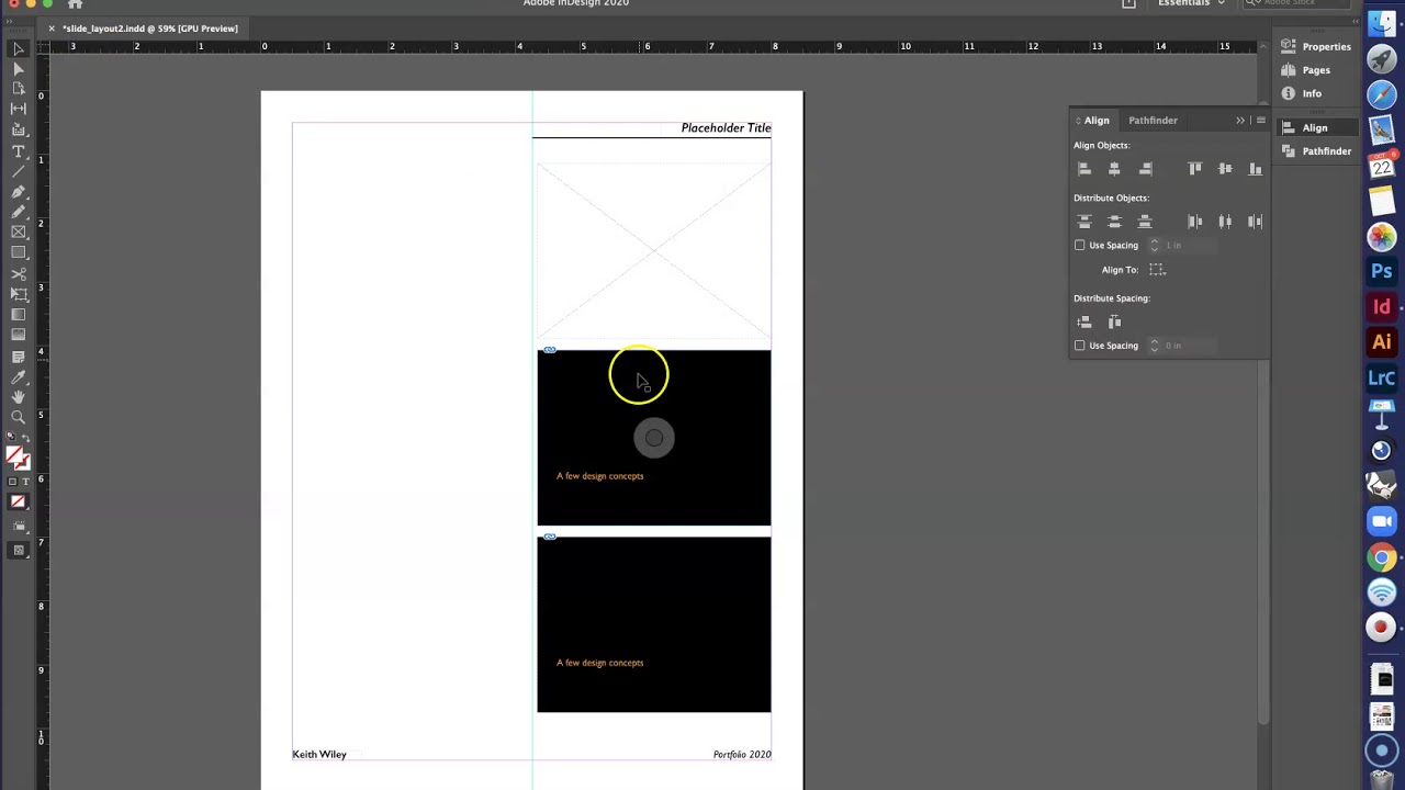 InDesign: slide layout using master pages - YouTube