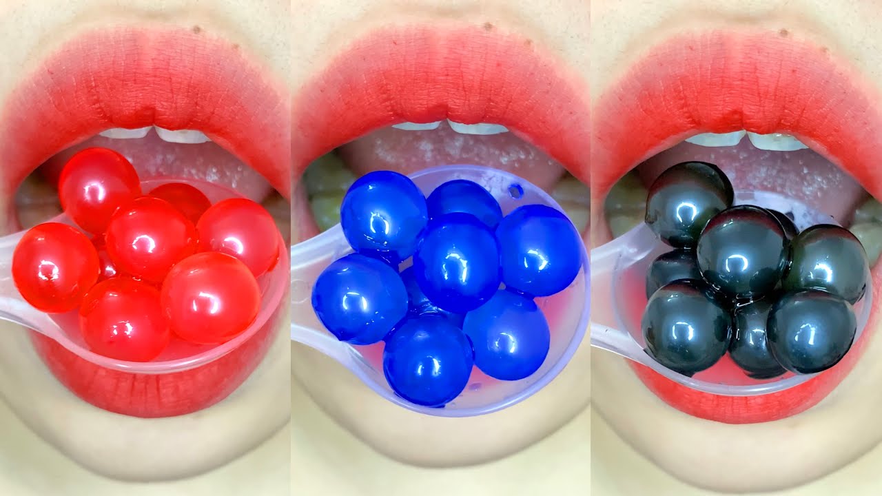 asmr COLOR POPPING BOBA eating sounds - YouTube