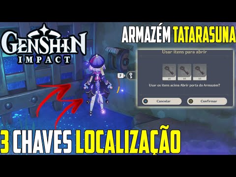 Como Abrir Portão do Arsenal (Armazén) de Tatarasuna Localização das 3 Chaves - GENSHIN IMPACT