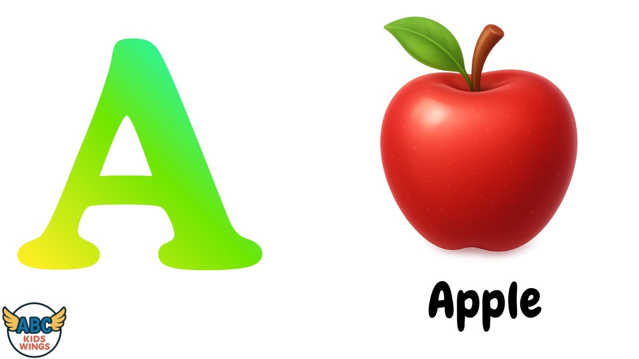 Learn ABC Phonics Song with Apple | First Alphabet Lesson for Kids ...