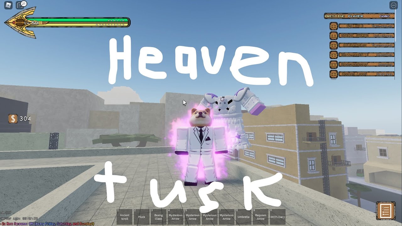 Heaven tusk showcase and tusk pluck build - YouTube