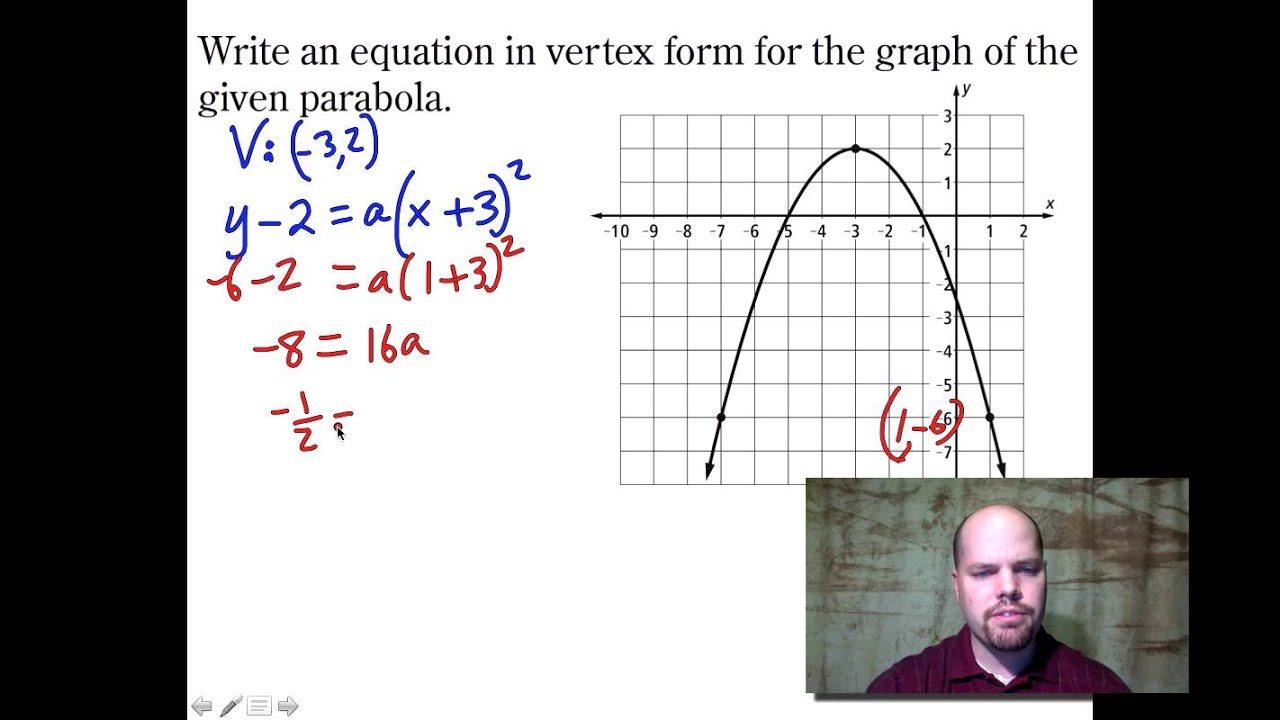 12-1 Graphing y-k=a(x-h)^2 (Algebra I) - YouTube