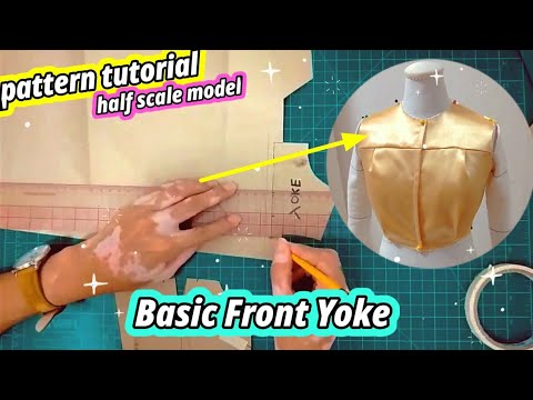 ️ Basic Front Yoke Pattern Making × Blouse with Yoke × Pattern & Sewing ...