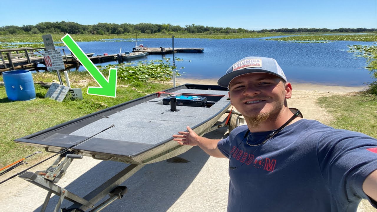 14 ft Waco Jon Boat Build finally on water | First fishing trip - YouTube