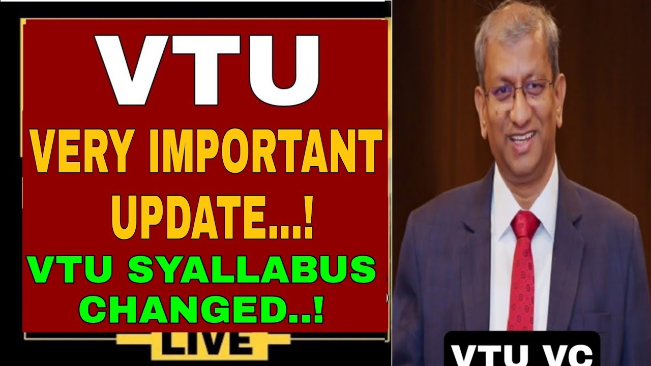 VTU LATEST UPDATE | VTU MADE CHANGES IN SYALLABUS📚|VTU UPDATE TODAY ...