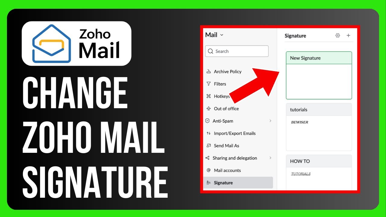 How to Change Zoho Mail Signature - YouTube