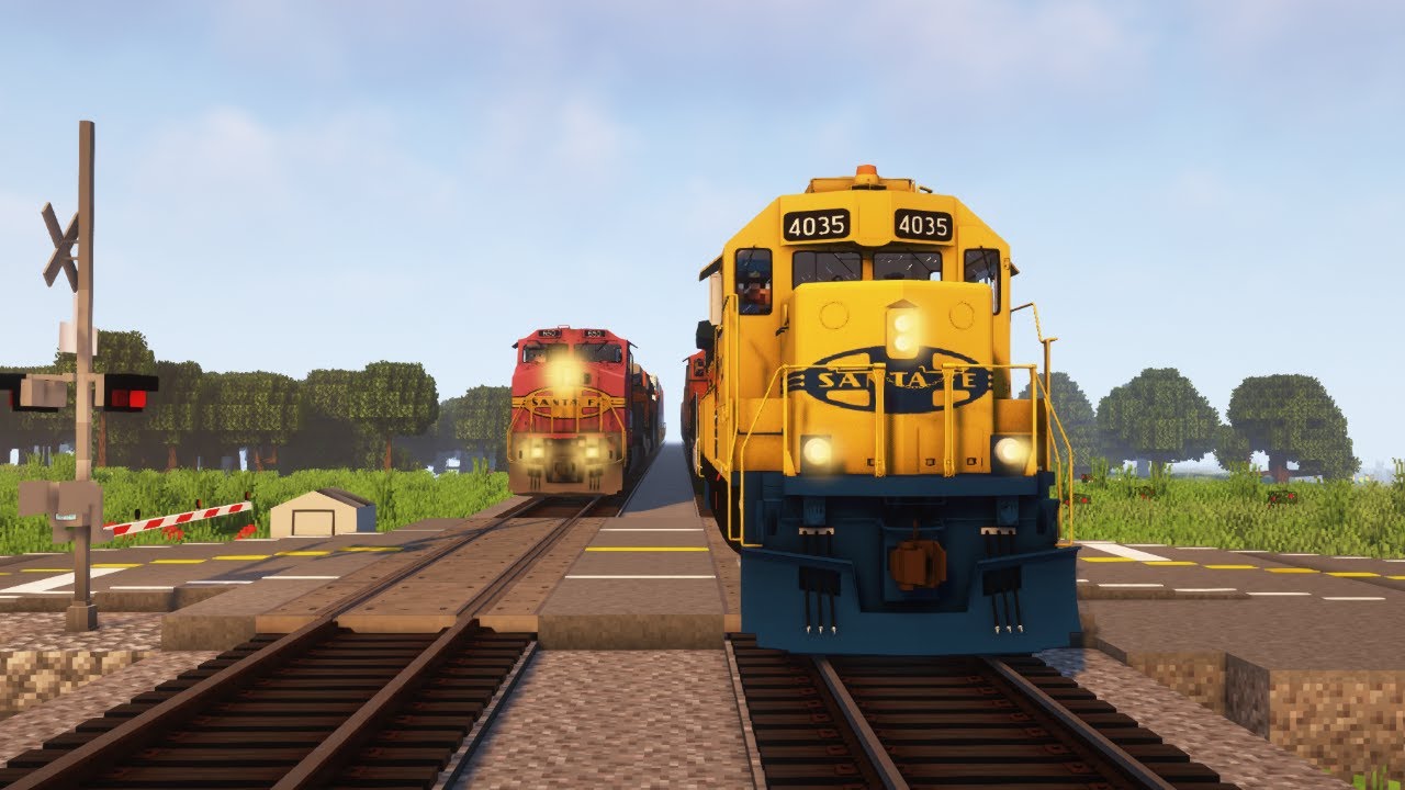 Racing a Freight Train in Minecraft - Immersive Railroading! - YouTube