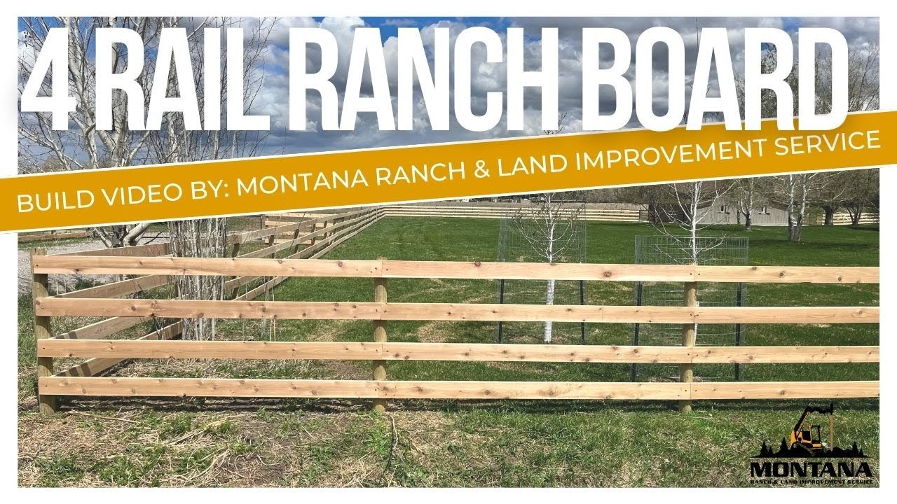 Building a 1/4 mile of cedar 4 board ranch fence with red brand field ...