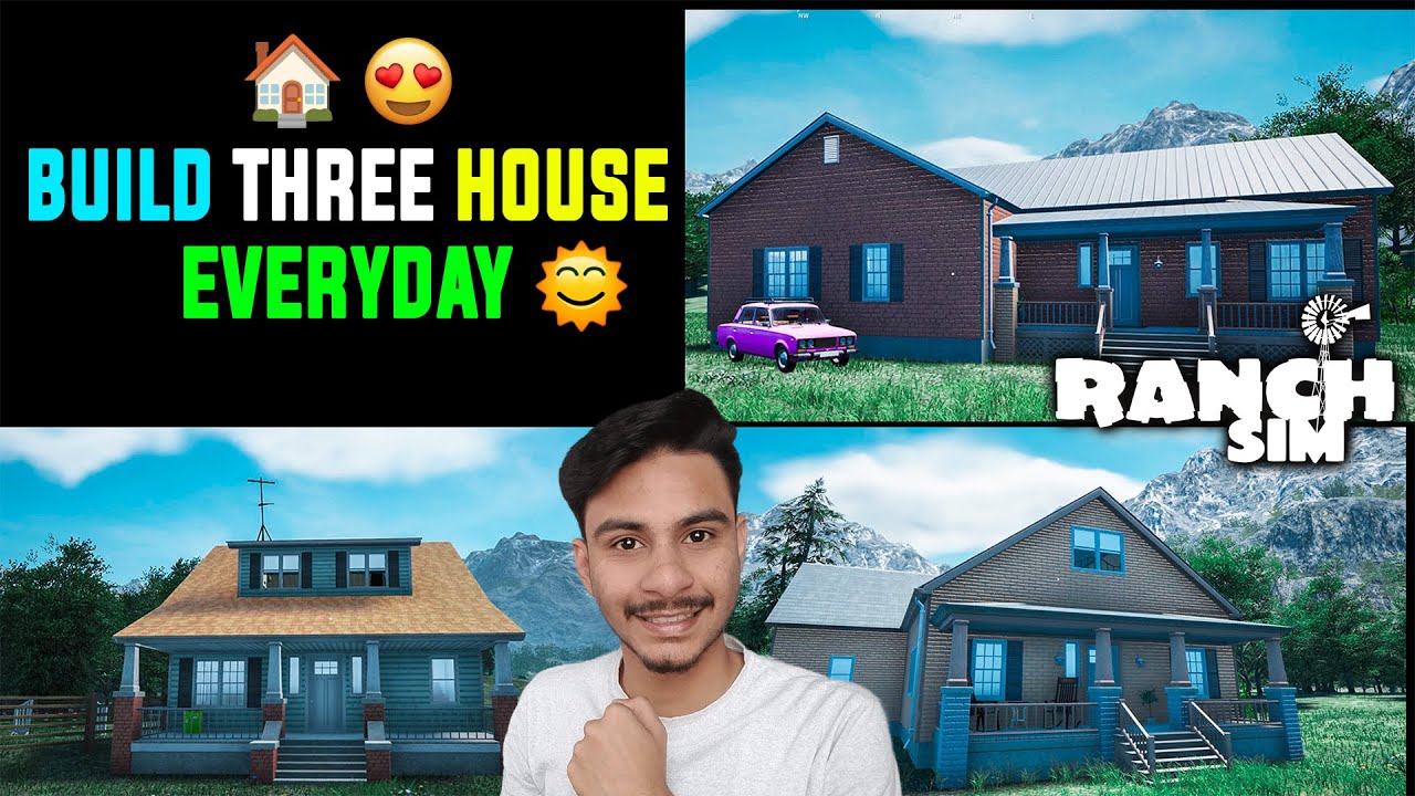 I BUILD THREE HOUSES EVERYDAY - Ranch Simulator In Hindi #34 - YouTube