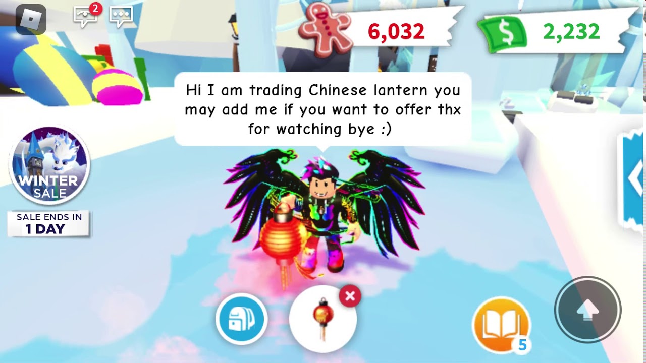 Trading Chinese lantern in adopt me - YouTube