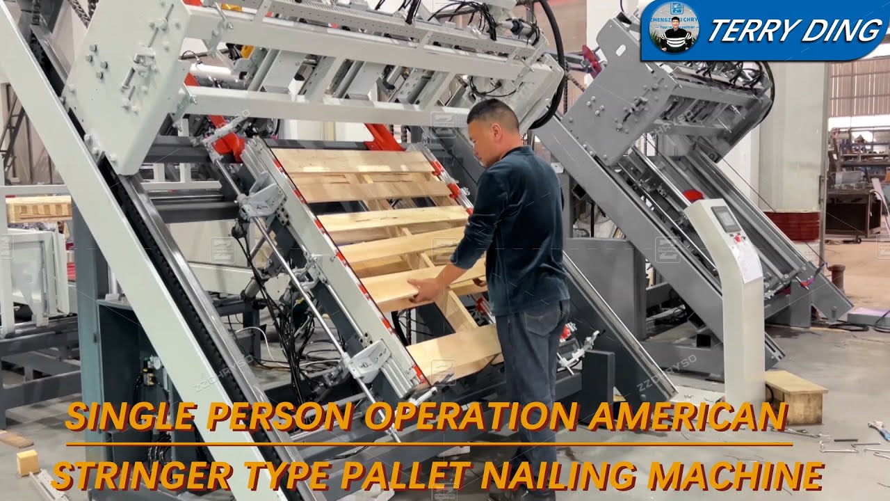 Single Person Operation American Stringer Type Pallet Nailing Machine ...