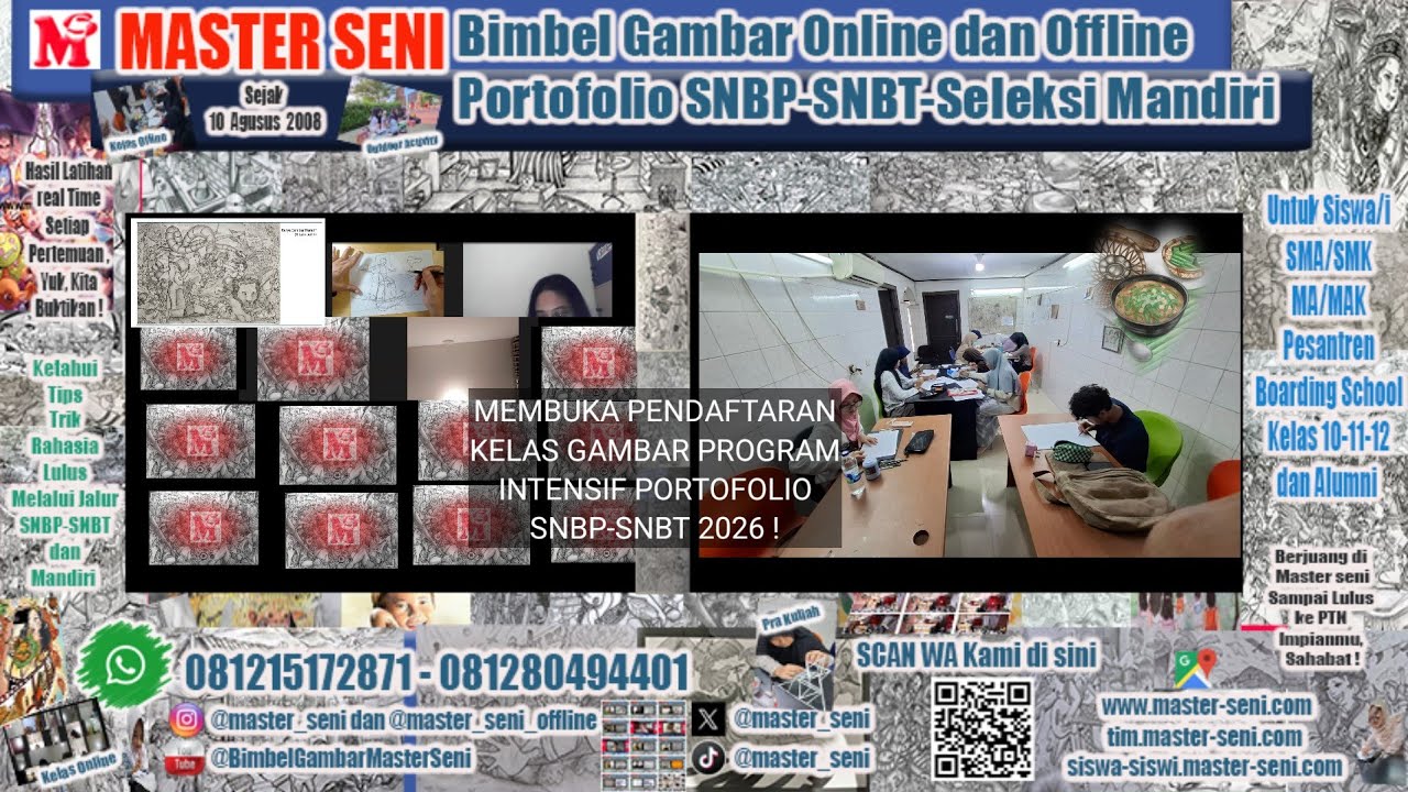 MEMBUKA PENDAFTARAN PROGRAM INTENSIF KELAS GAMBAR PORTOFOLIO SNBP-SNBT ...