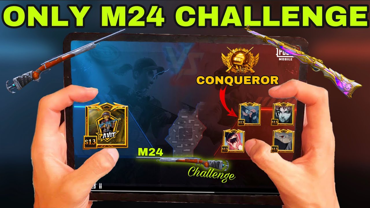 🔥 4 CONQUEROR PRO PLAYER VS ME 😰 M24 ONLY SAMSUNG,A3,A5,A6,A7,J2,J5,J7 ...