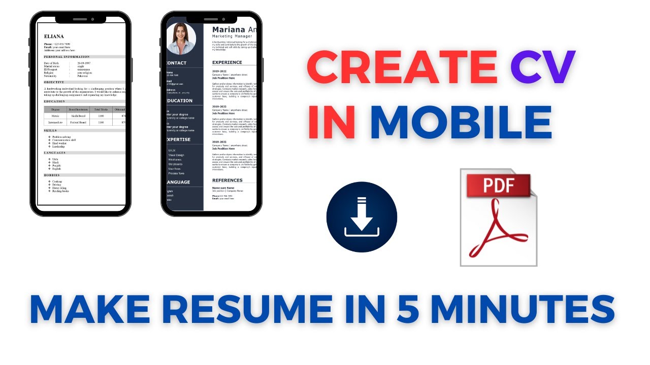 How to Create a CV on Mobile | Mobile CV Tutorial 2025! - YouTube