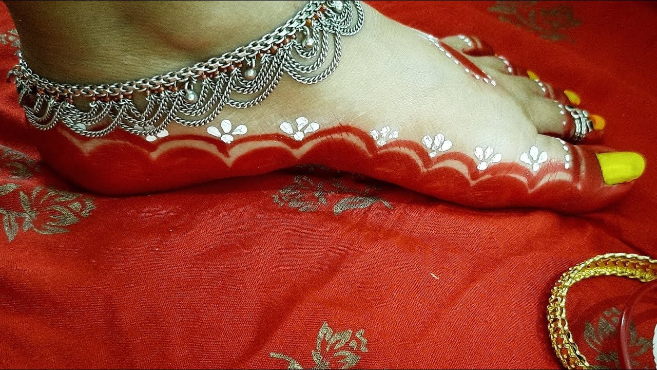 Traditional Alta Design || Alta For Bengali Bride || Mahavar Specially ...
