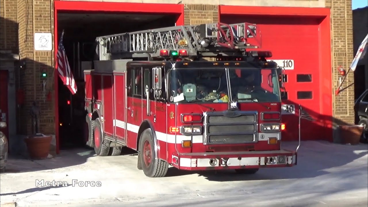 Chicago Fire Dept Truck 12 (Spare) Responding - YouTube