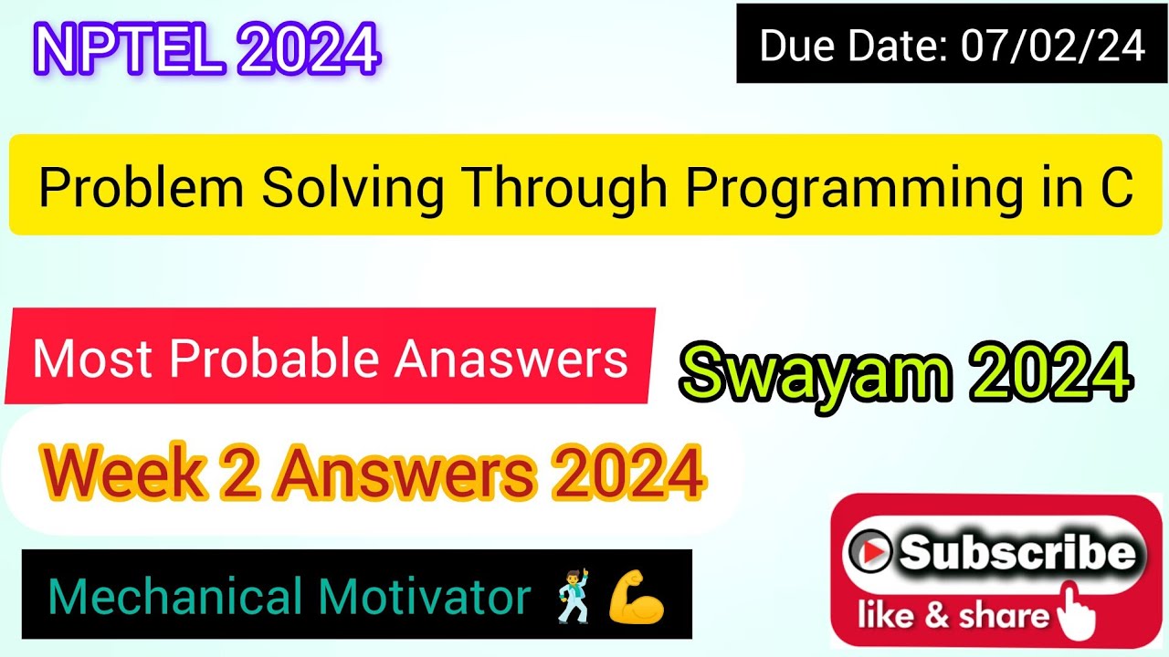 Problem Solving Through Programming In C Week 2 Quiz Assignment 2 0290