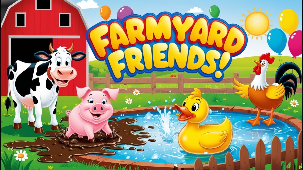 Farmyard Friends - Fun and Catchy Kids Rhyme About Farm Animals ...