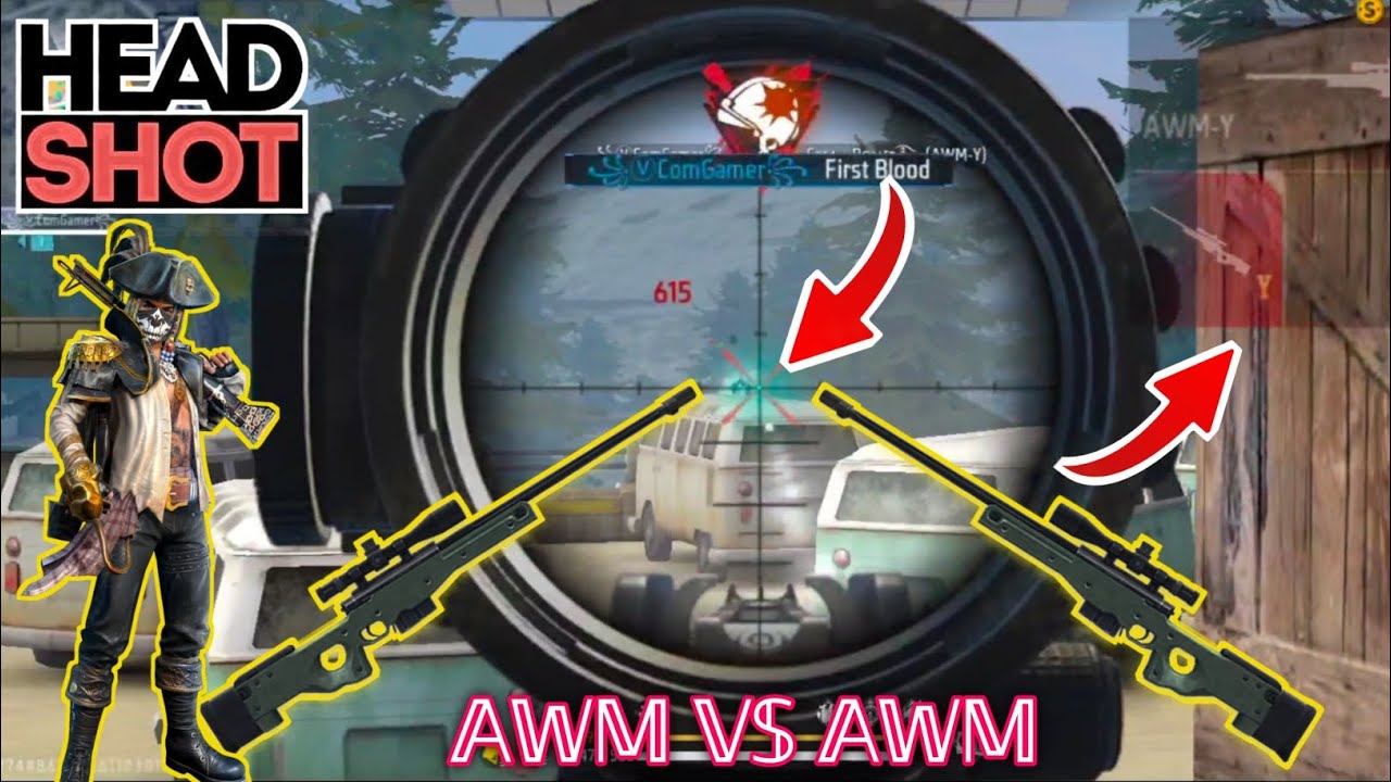AWM vs AWM Free Fire Custom Cut Video | Back To Back Headshot #freefire ...