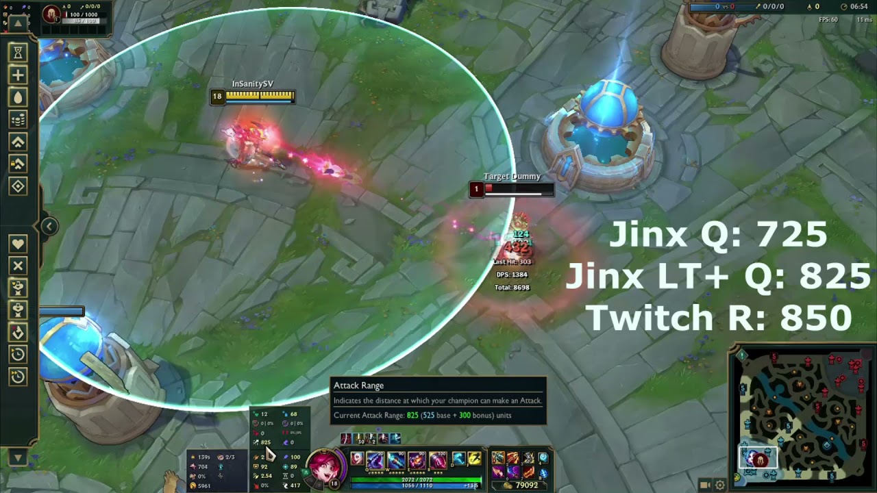 Jinx has Twitch range on her Q - YouTube