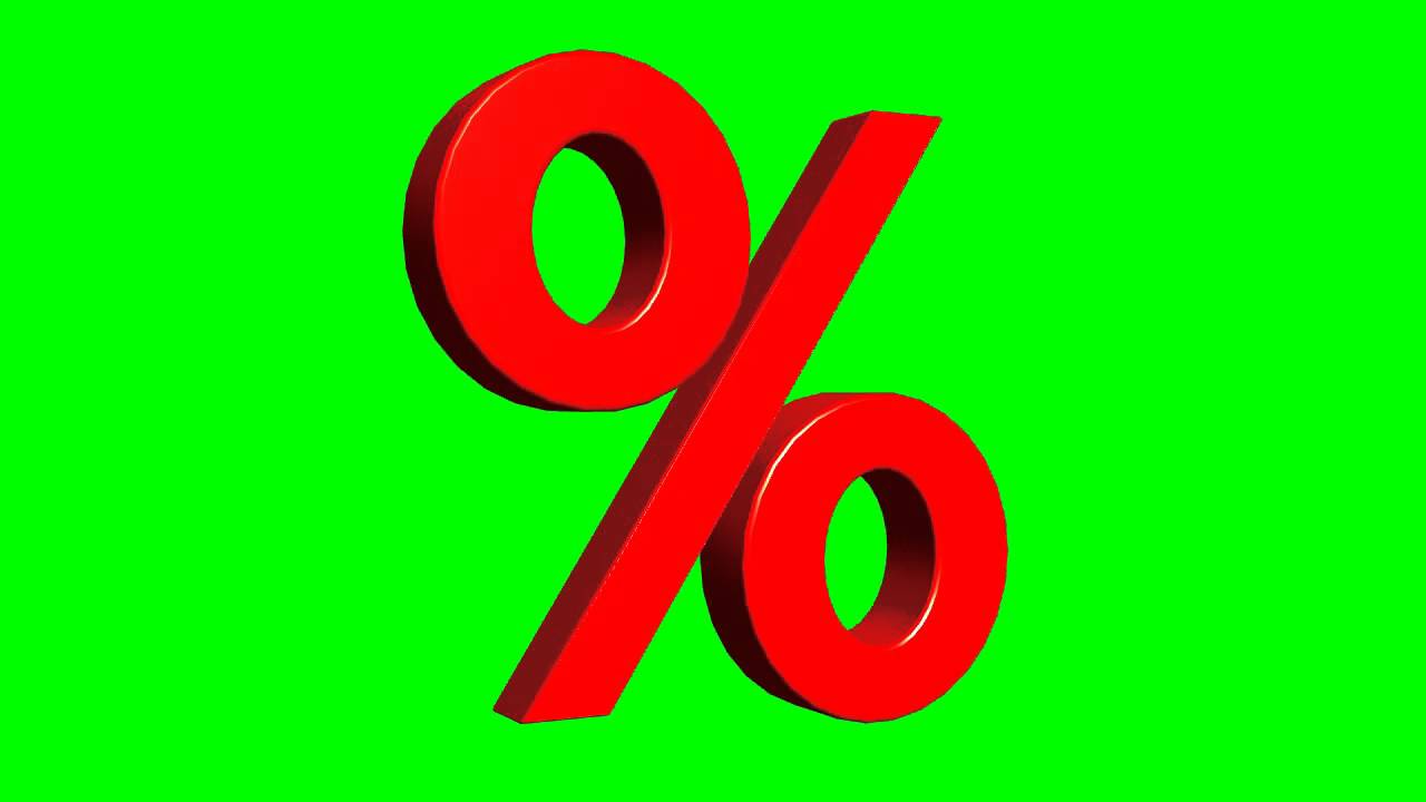 percent sign rotates 3D - green screen effects (other colors available ...