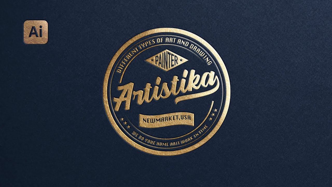 Logo Design Tutorial: Vintage Logo Using Adobe Illustrator CC 2022 ...