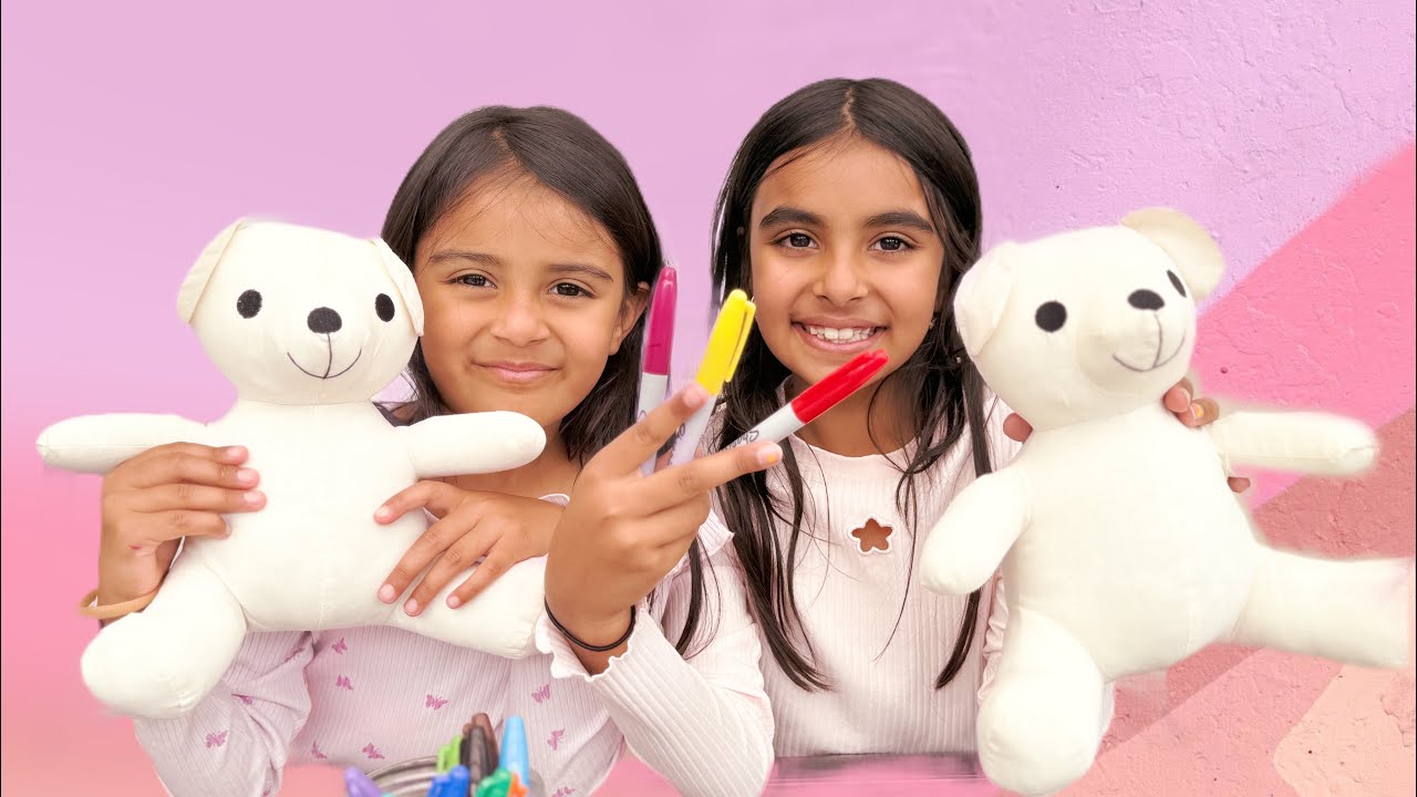Three Marker Teddy Bear Challenge | Color Your Bear! - YouTube