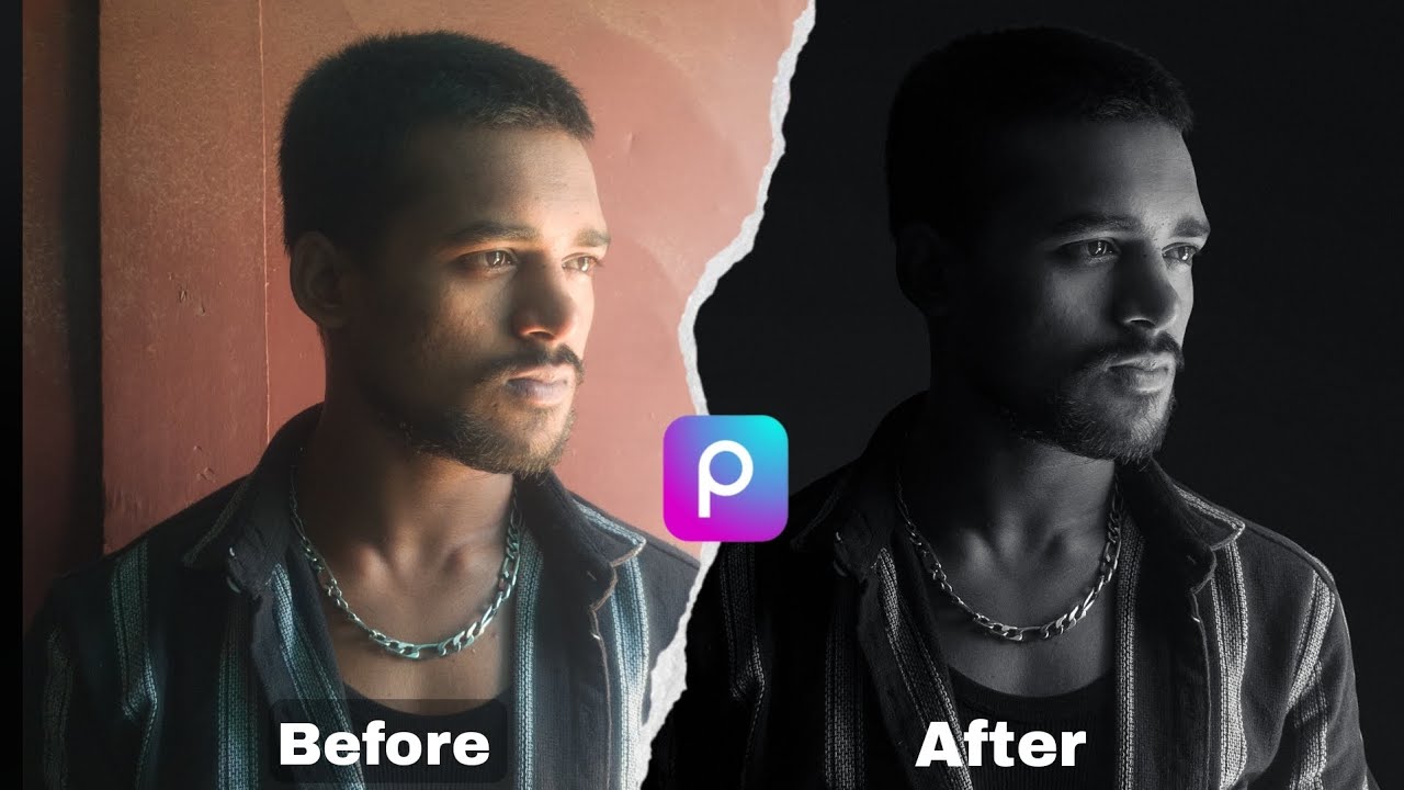 Black studio portrait photography || PicsArt black background photo ...