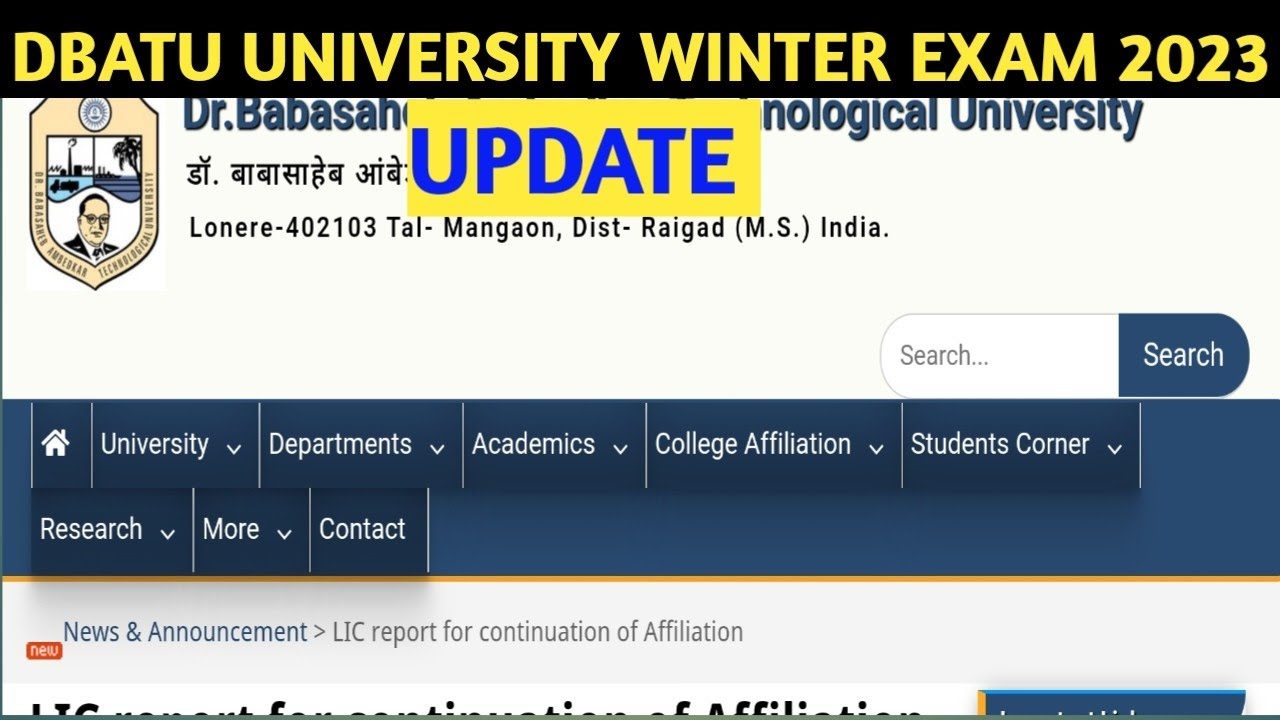 dbatu university Winter Exam 2022-23 | Paper Pattern/ Passing criteria ...