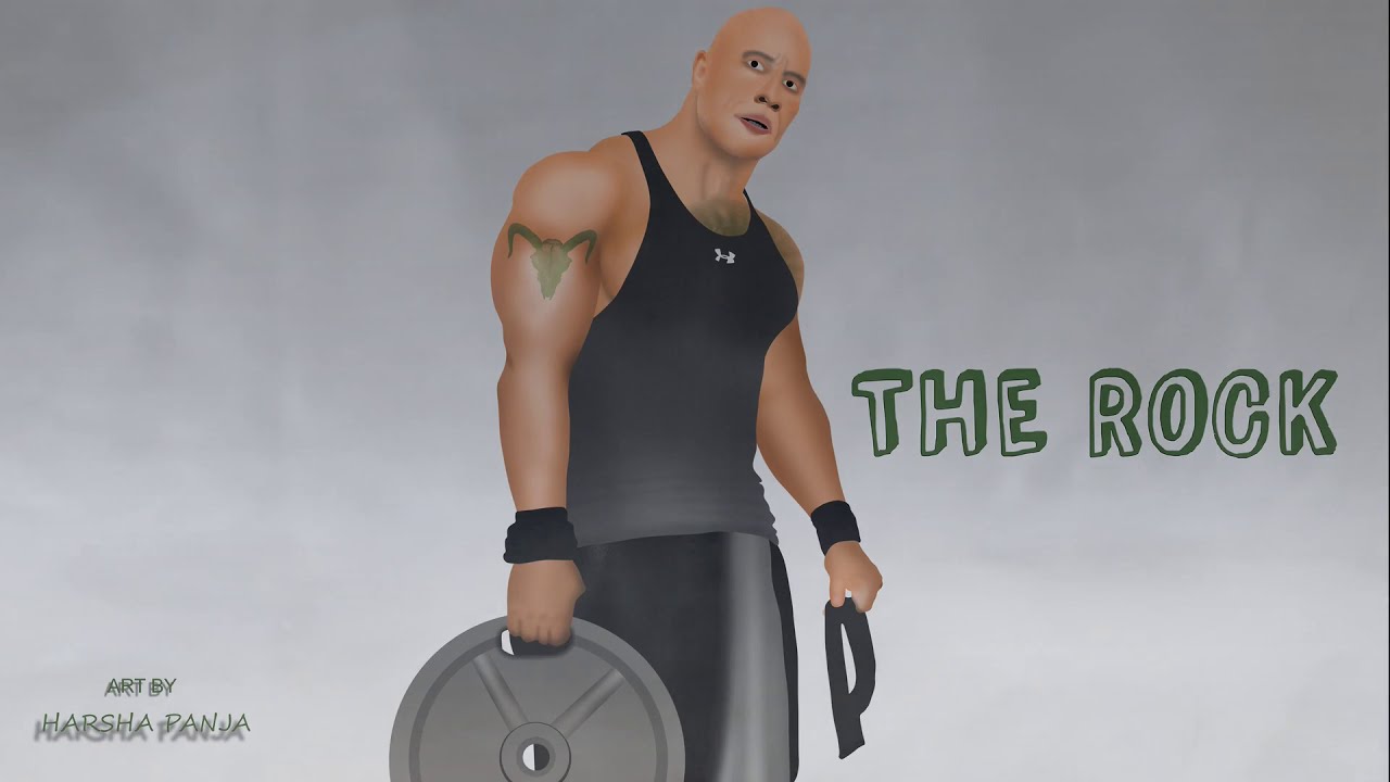The Rock Digital Painting - YouTube