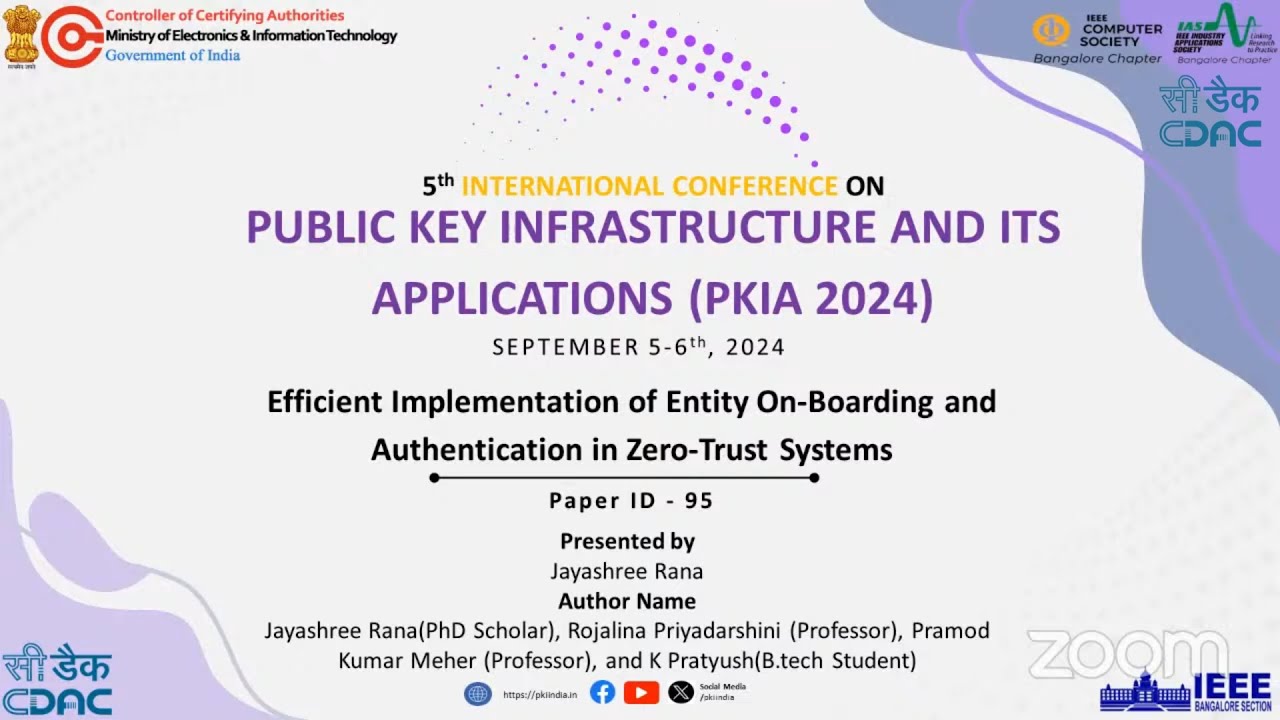 Paper Presentation Session 1 (Theme: PKI and Cryptography) - YouTube