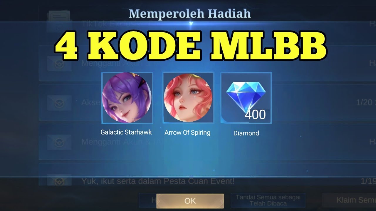 TERBARU!! 4 KODE REDEEM ML TERBARU - KODE REDEEM MOBILE LEGENDS - KODE ...