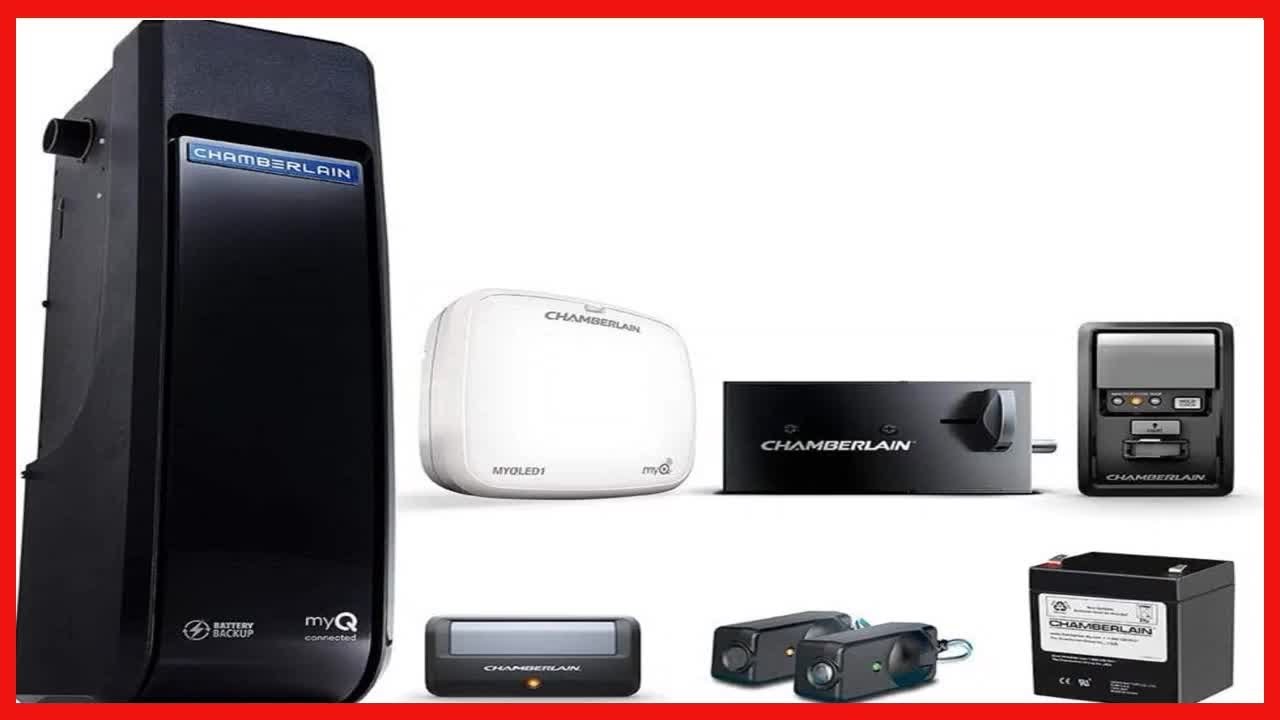 Chamberlain Smart Garage Door Opener - Wall Mounted with Battery Backup ...
