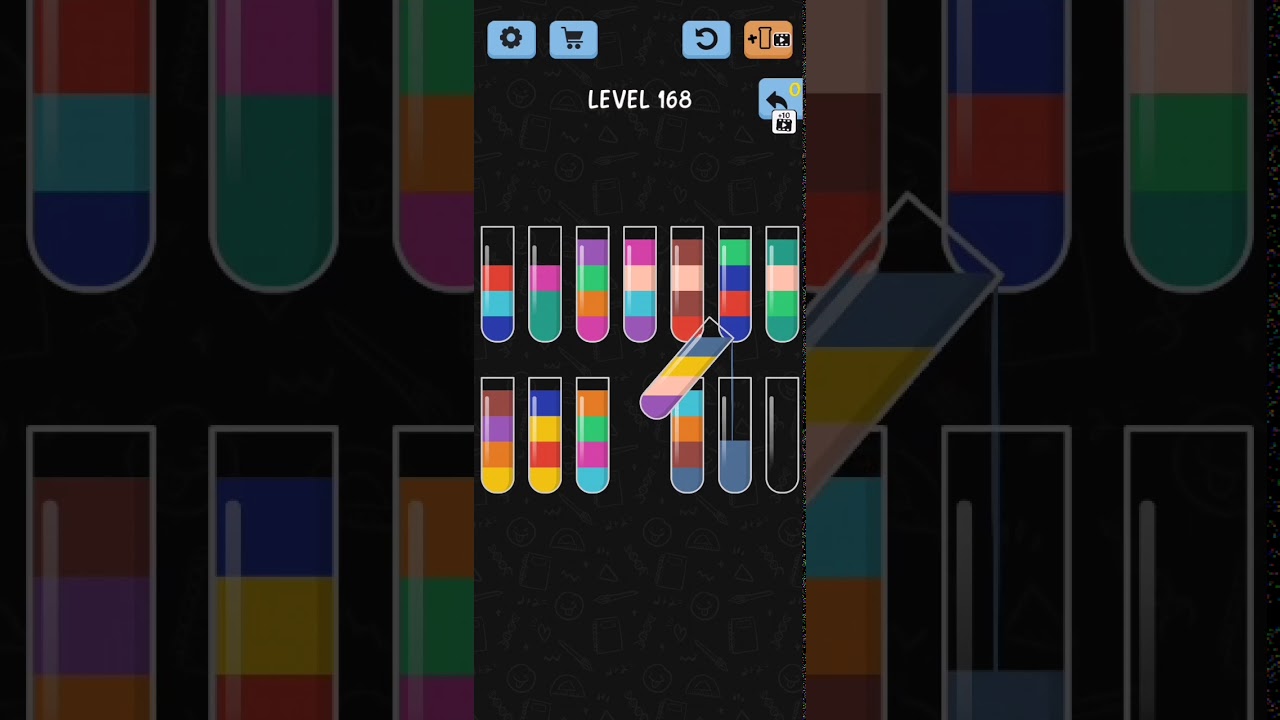 Water Color Sort Level 168 WalkThrough Solution Gameplay - YouTube