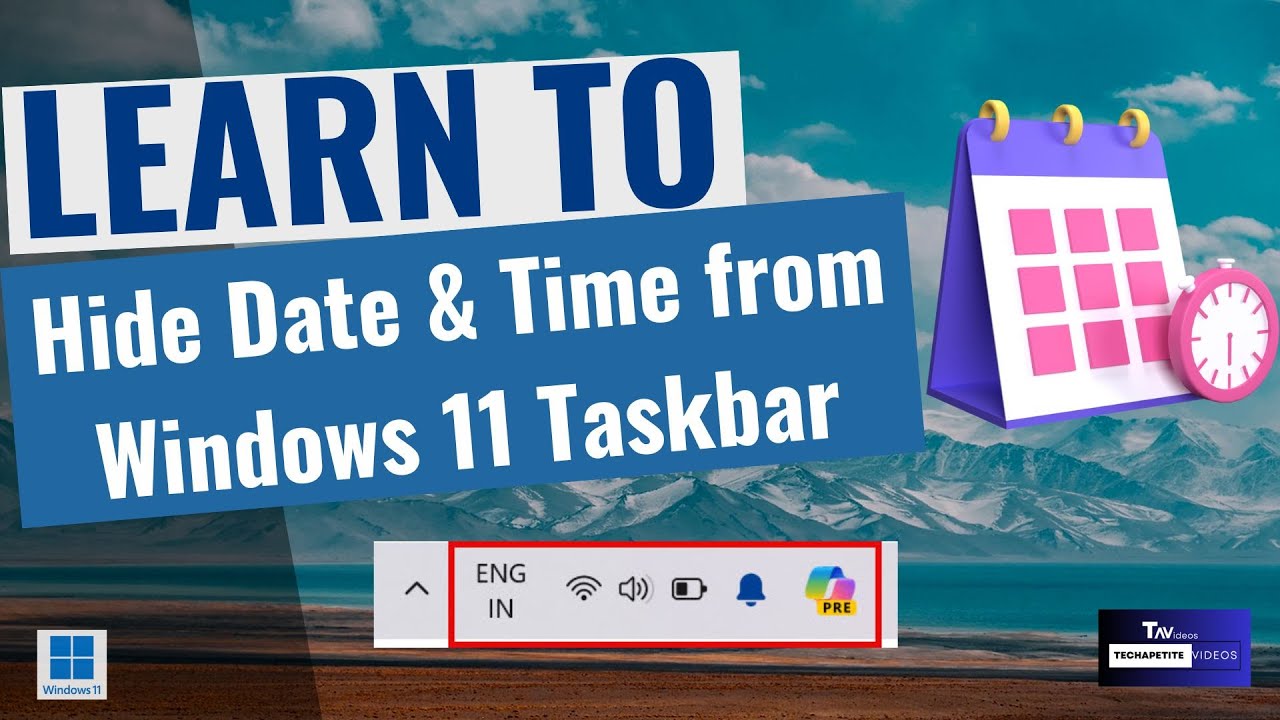 Hide Date & Time from Windows 11 Taskbar With Ease - YouTube