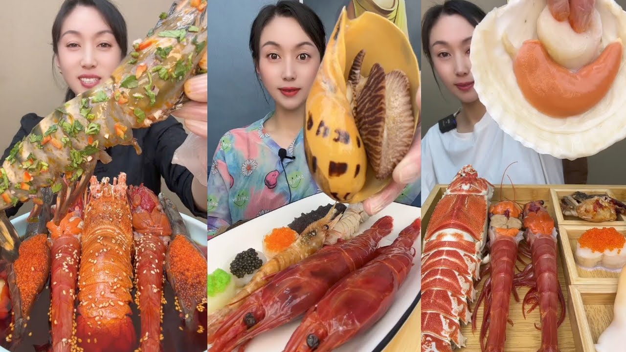EAT SEAFOOD LOBSTER SHRIMP RED DEVIL SHRIMP SNAIL YUMMY....#mukbang # ...