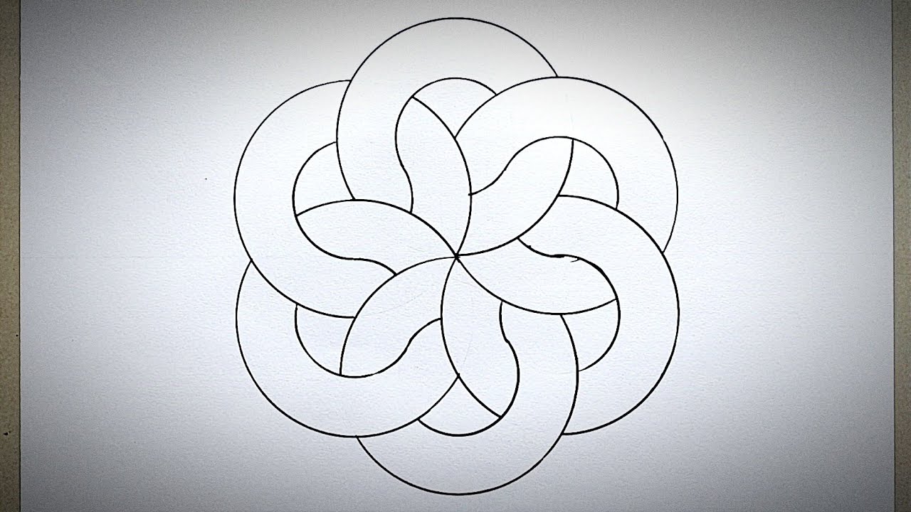 Geometric Circular Patten | How to draw Easy Circle Overlapping Drawing ...