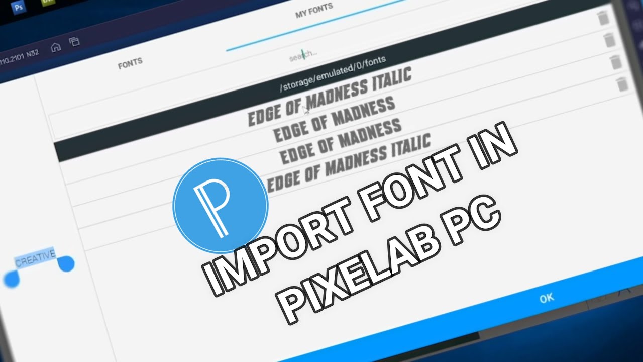 HOW TO ADD FONTS IN PIXELAB PC - YouTube