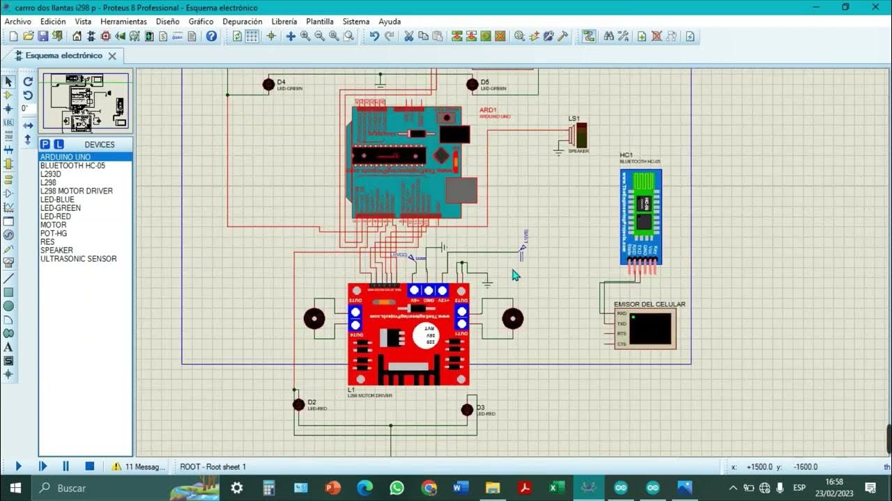 Carro Controlado Con Modulo Bluetooth Hc 05 Y L298n En Proteus Y Físico