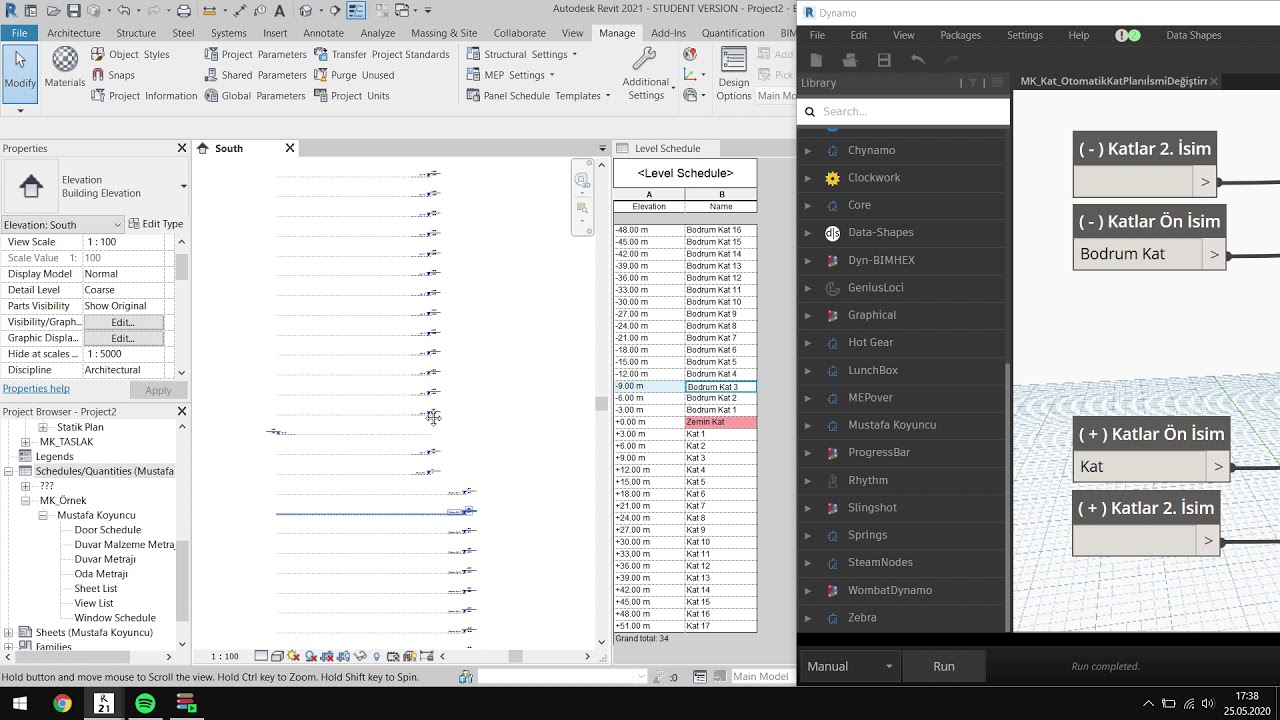 Dynamo İle Kat Planı İsmi Değiştirme - YouTube