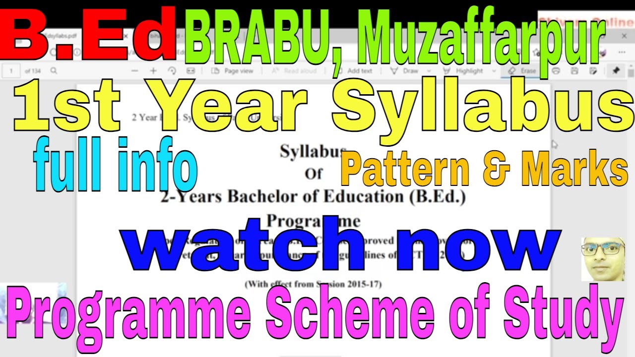 B.Ed. – 1st Year Syllabus | (B.Ed.) Programme Scheme of Study (Annual ...