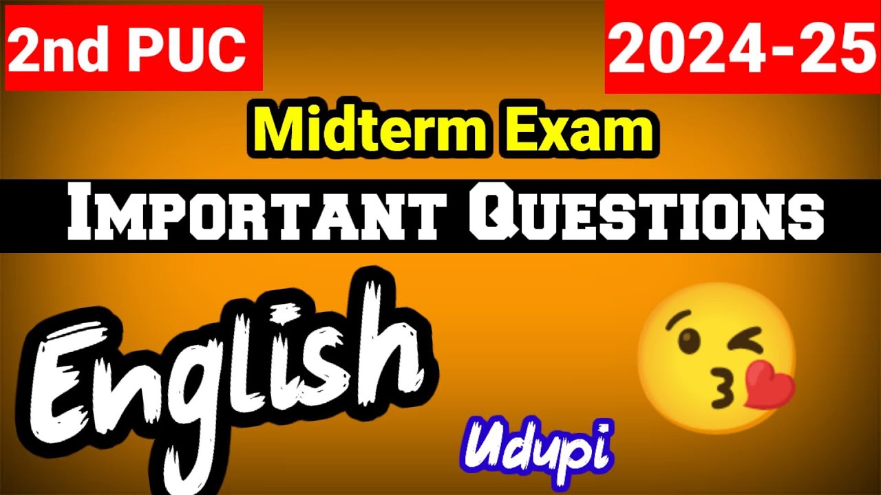 2nd PUC English important questions for midterm exam 2024 2025 fix questions kseab - YouTube